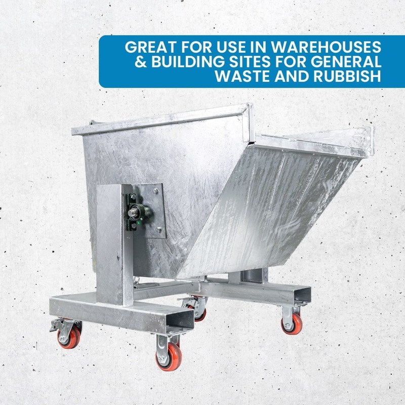 สีเหลือง 7000 LBS Forklift Tipping Bin OEM Tipping Skip Bins